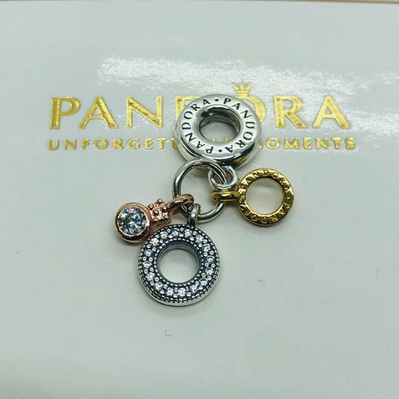 Pandora | Jewelry | Pandora Triple Monogram Logo Dangle Charm | Poshmark